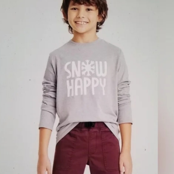 Cat & Jack | Shirts & Tops | Cat N Jack Boys Snow Happy Long Sleeve ...